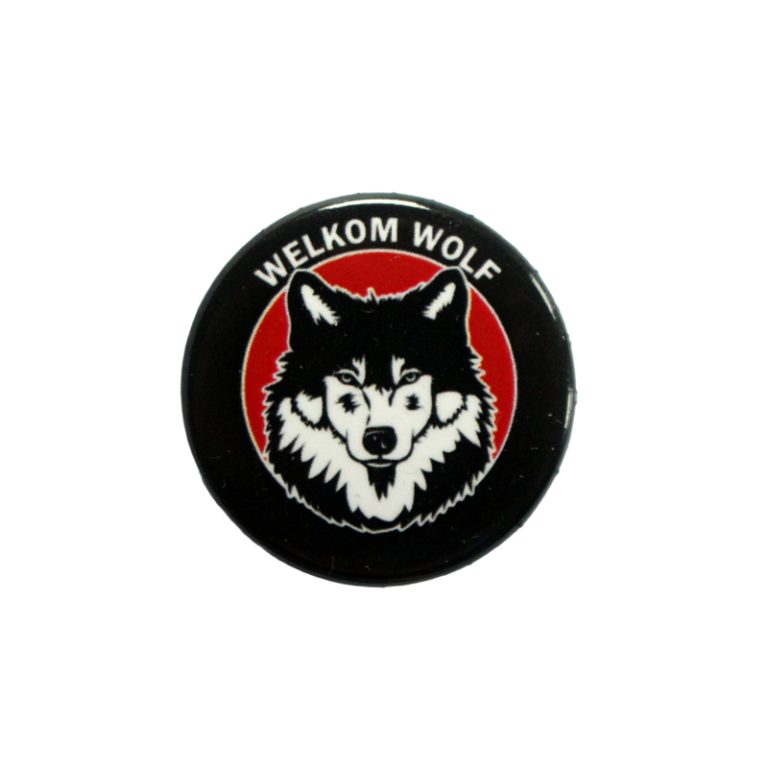Button 'Welkom wolf' - Stichting Bite Back